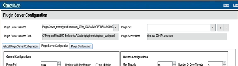 1. Click the " Plugin Server Configuration " option from the AR System Administraton Console ...