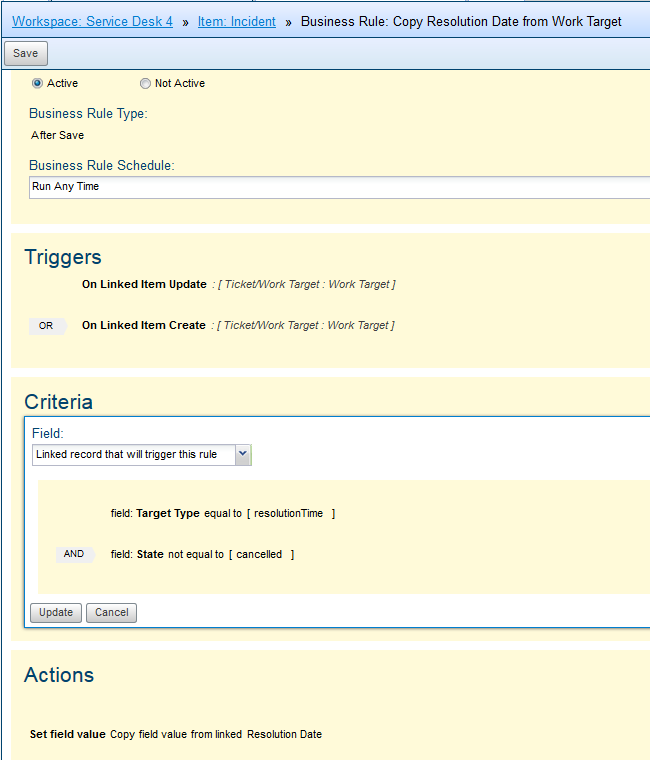 Business Rule: Copy Resolution Date from Work Target