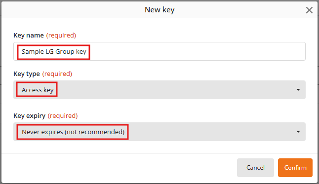 NOTE: The 'Key name' can be given as per the convenience, we suggest to ...