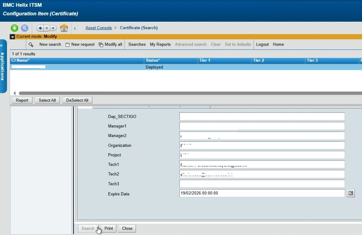 Few hyperlinks and buttons like (Save/Search) are not visible or working